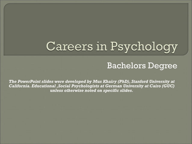 Careers in Psychology | PPT | Resume Writing and Advice | Job Search