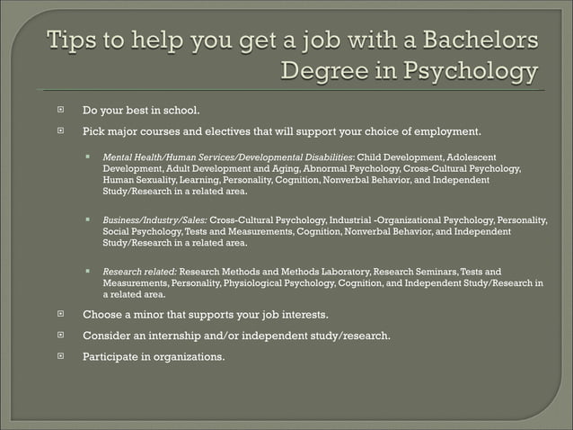 Careers in Psychology | PPT | Resume Writing and Advice | Job Search