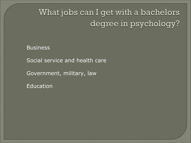 Careers in Psychology | PPT | Resume Writing and Advice | Job Search
