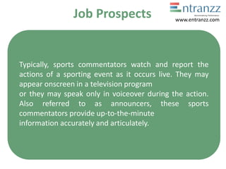 Careers in sports commentator | PPT