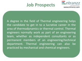 Careers in thermal engineering | PPTX