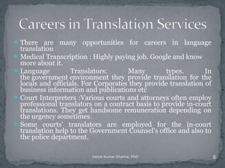 Careers in Translation Services | PPT