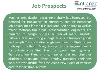 Careers in transportation engineering | PPT