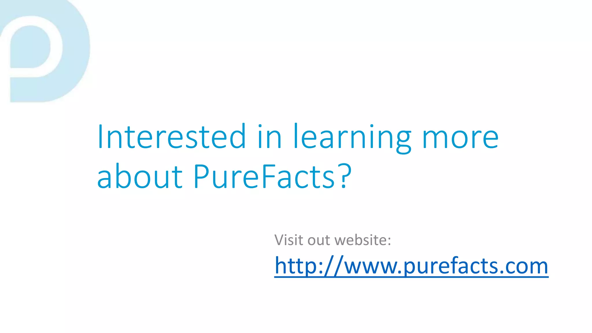 PureFacts Financial Solutions Inc. | PPTX