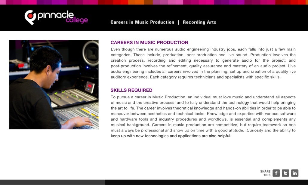 Careers music production