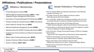 Career Snapshot - Jay King, PMP, CPP, PSP | PDF