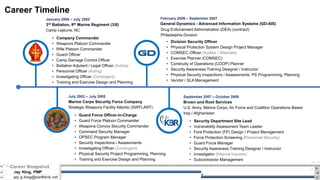 Career Snapshot - Jay King, PMP, CPP, PSP | PPT