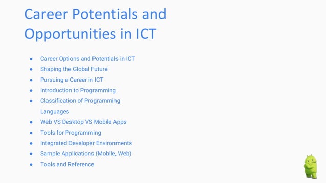 Career potentials and opportunities in ICT | PPTX | Computer Software ...
