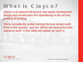 Clayco Careers Slideshare | PPT | Real Estate Industry | Industries