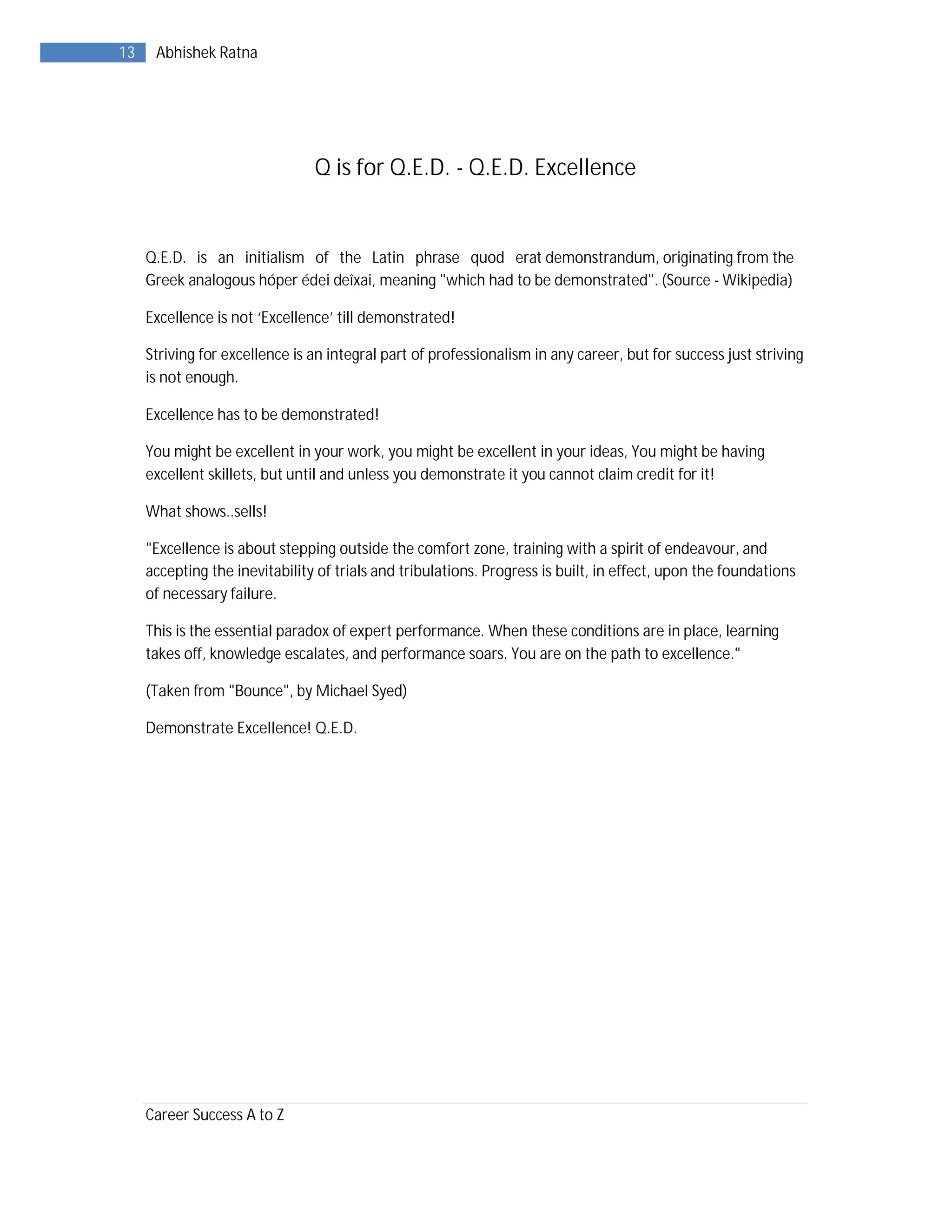 Career Success A to Z by Abhishek Ratna | PDF | Career Advice | Careers