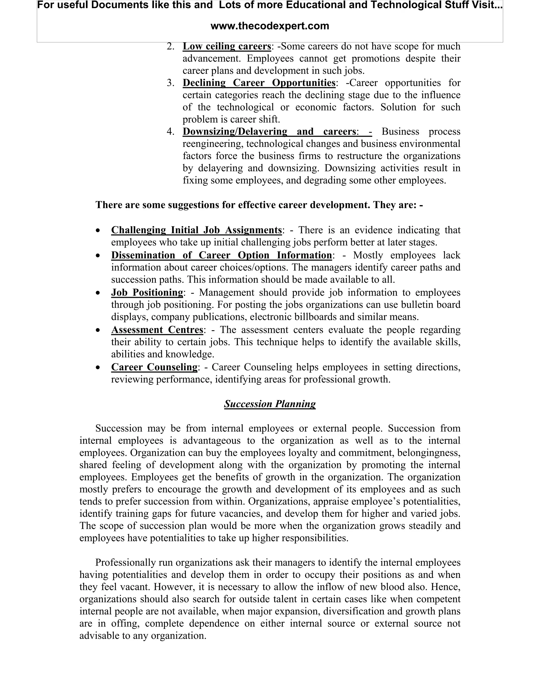 Career & Succession Planning | PDF