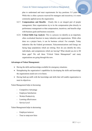 Career & Talent Management in Unilever Bangladesh Ltd. | DOCX
