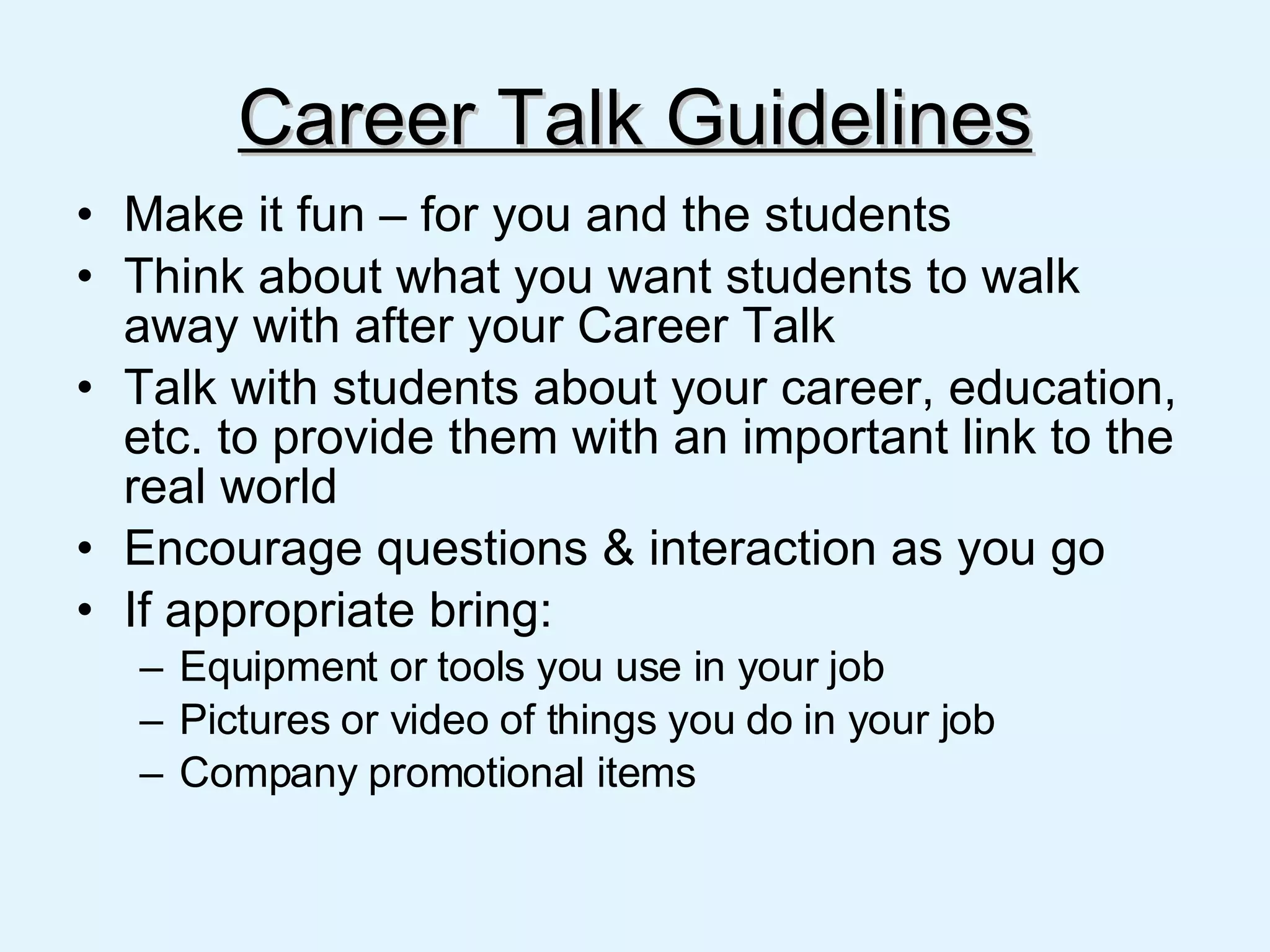 Careertalk | PPT