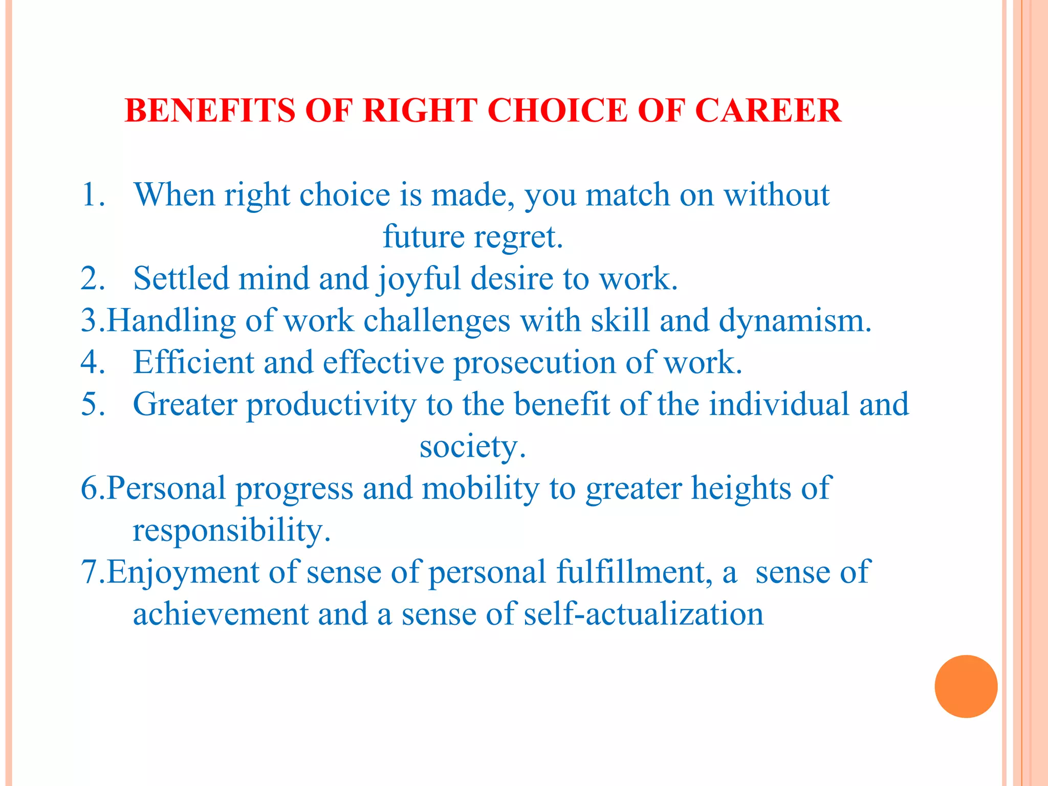 MAKING THE RIGHT CAREER DECISION. | PPT