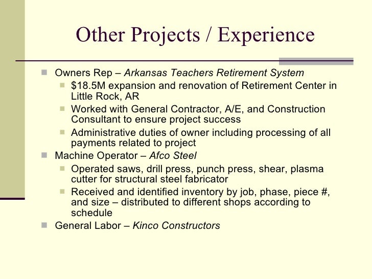 Construction Experience