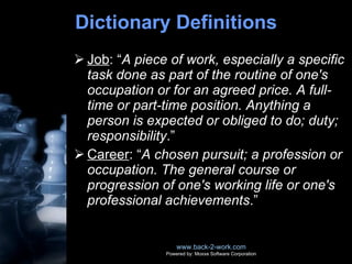 Difference between a Career Vs Job | PPT