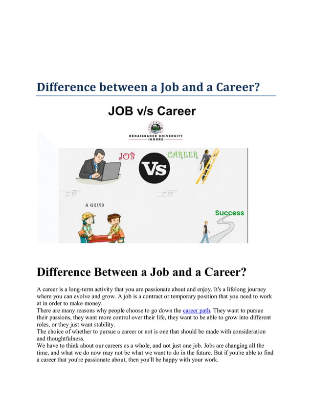 career vs job.pdf | Career Advice | Careers