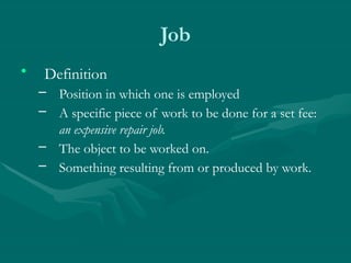 Career vs Job.pptxWhat is job. What does career mean for different ...