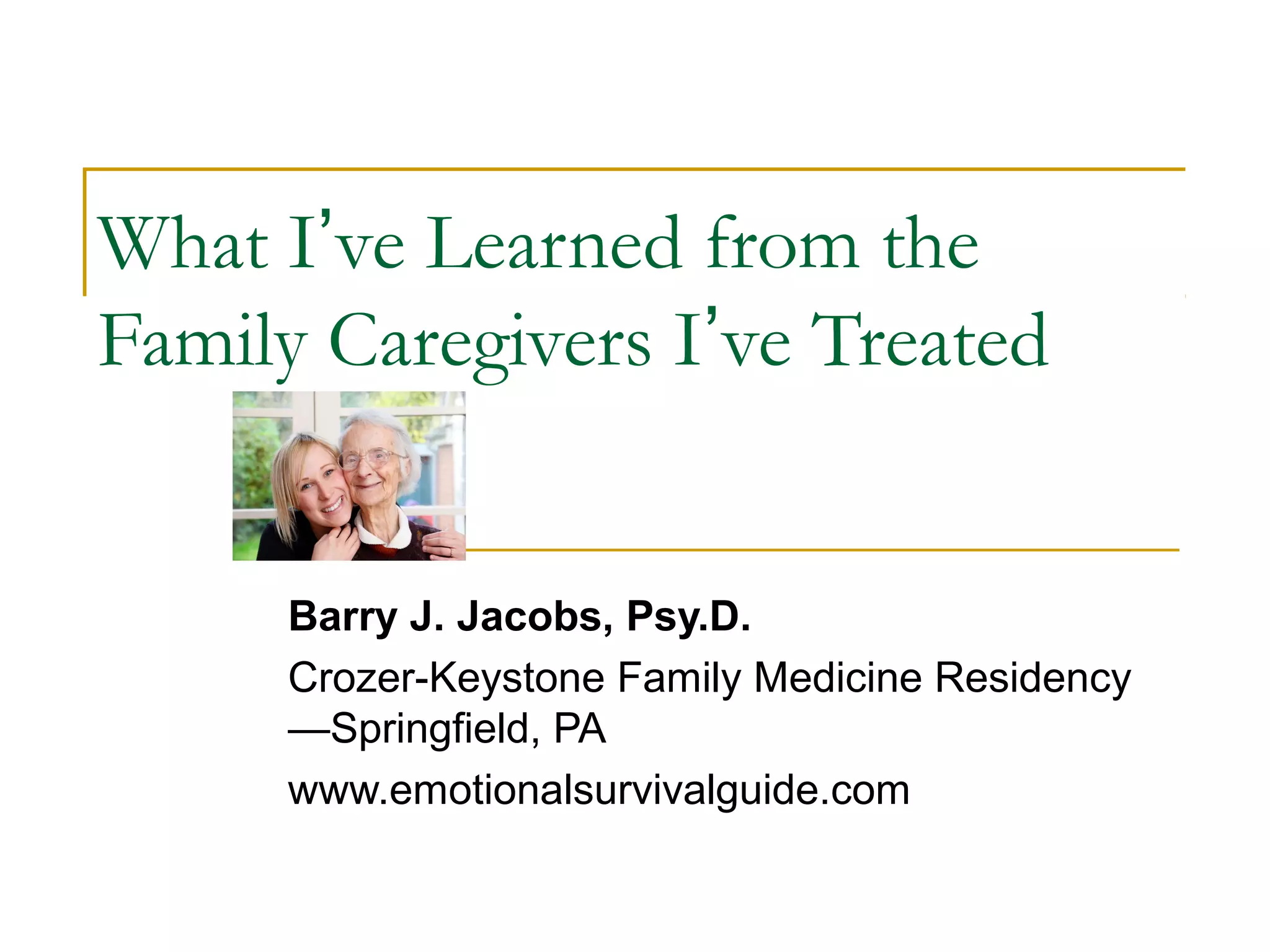 TEDMED Great Challenges Caregiver Crisis, Barry Jacobs: Question #5 ...
