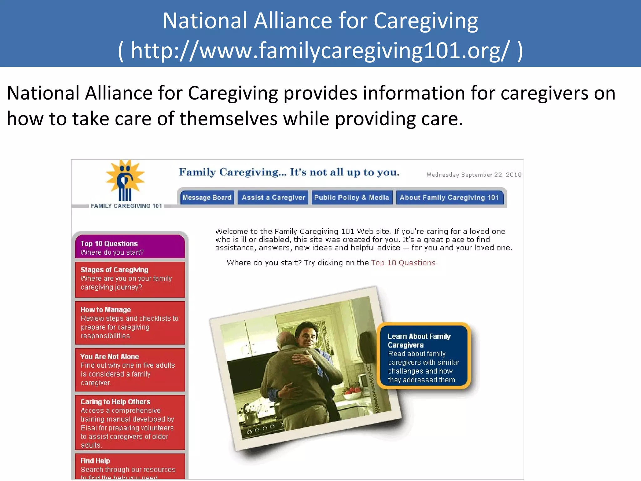 Caregiver National Resources | PPT