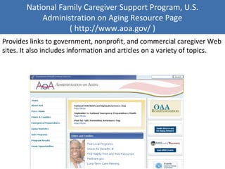 Caregiver National Resources | PPT