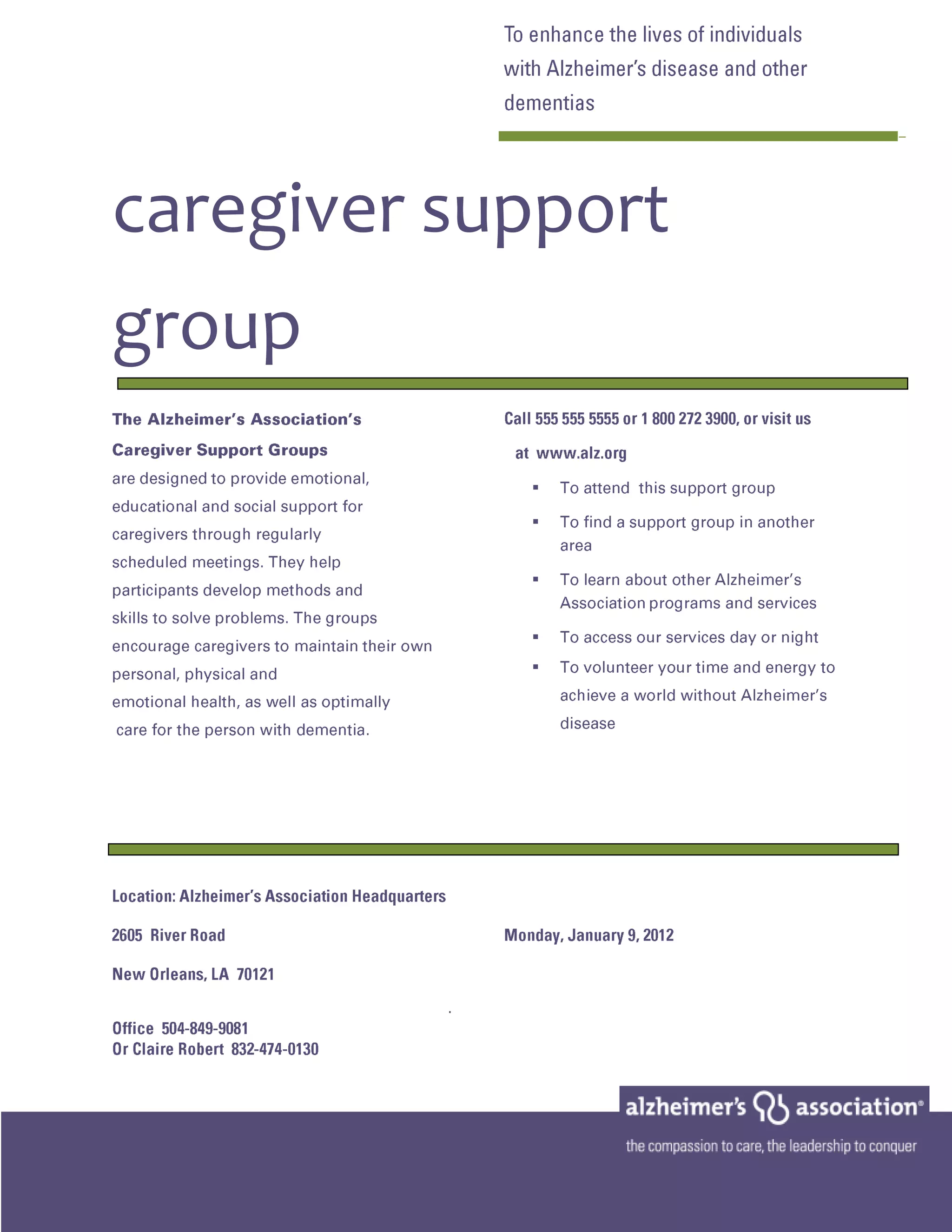 Caregiver Support Group Flyer La (1) | DOCX