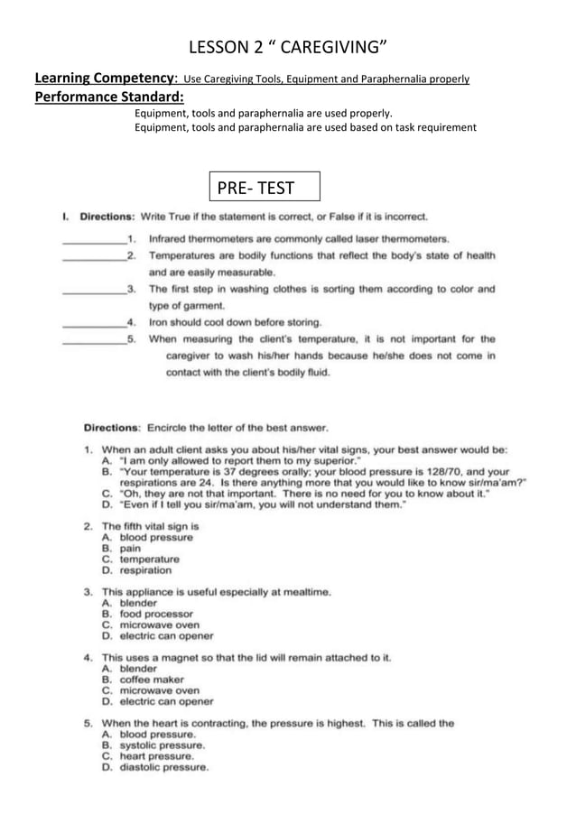 caregiving TLE QUiz.docxvbnnmmmhhhhhhhhh | PDF