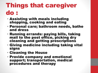 Caregiving tools and paraphernalaia. | PPTX