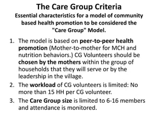 Care Group Model Criteria_Melanie Morrow | PPTX