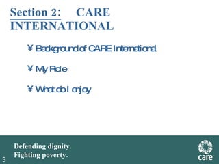 CARE International Development Masterclass | PPT