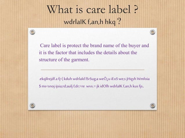 Care label | PPTX