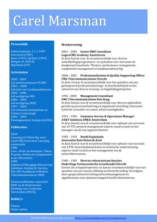 Carel H. marsman cv 2017 | PDF