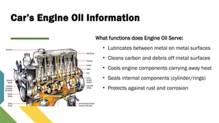 Exploring car engine oil and lubricants purpose and functions | PPTX