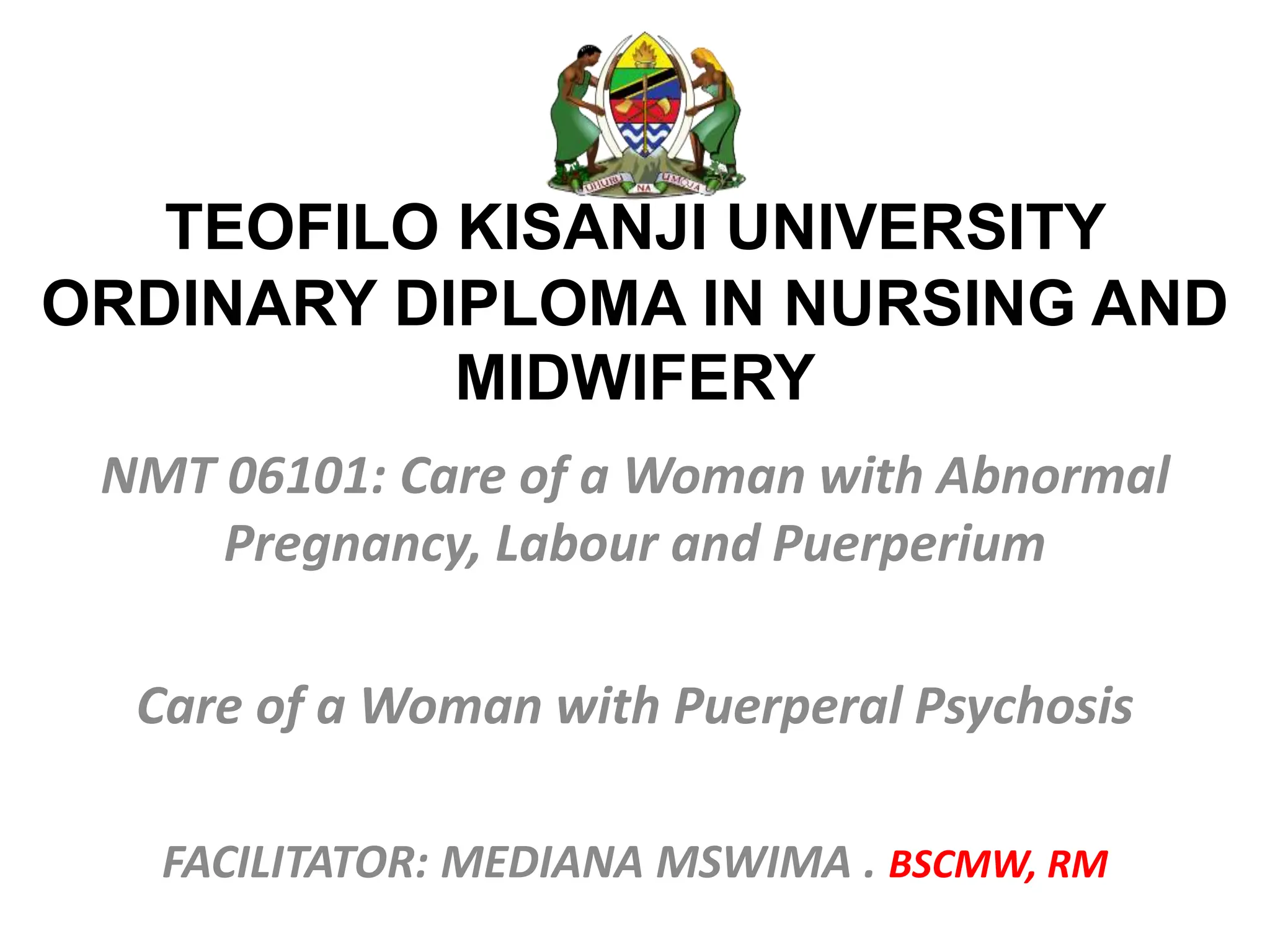 Care of a Woman with Puerperal Psychosis.pptx