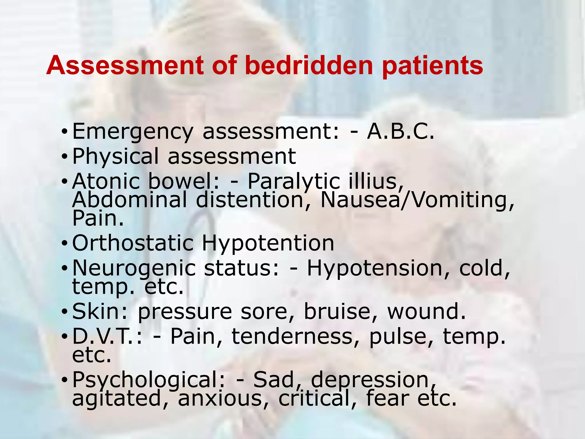 Care of bedridden patient | PPTX