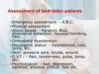 Care of bedridden patient | PPTX