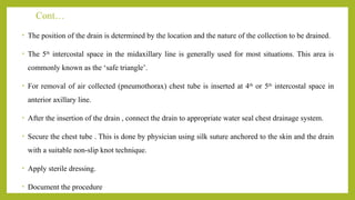 Care of chest drainage. (chapter 8th)-nursing foundation | PPTX