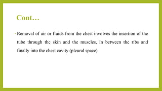 Care of chest drainage. (chapter 8th)-nursing foundation | PPTX