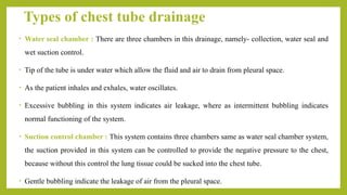 Care of chest drainage. (chapter 8th)-nursing foundation | PPTX
