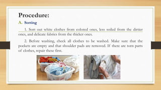 Care of Clothes and Personal Belongings | PPTX