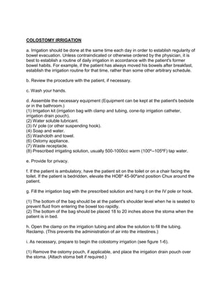Care of colostomy irrigation | DOCX