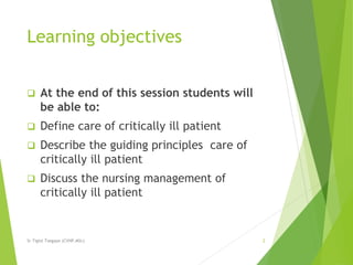care of critical ill patients (1).pptx | Heart and Cardiovascular ...