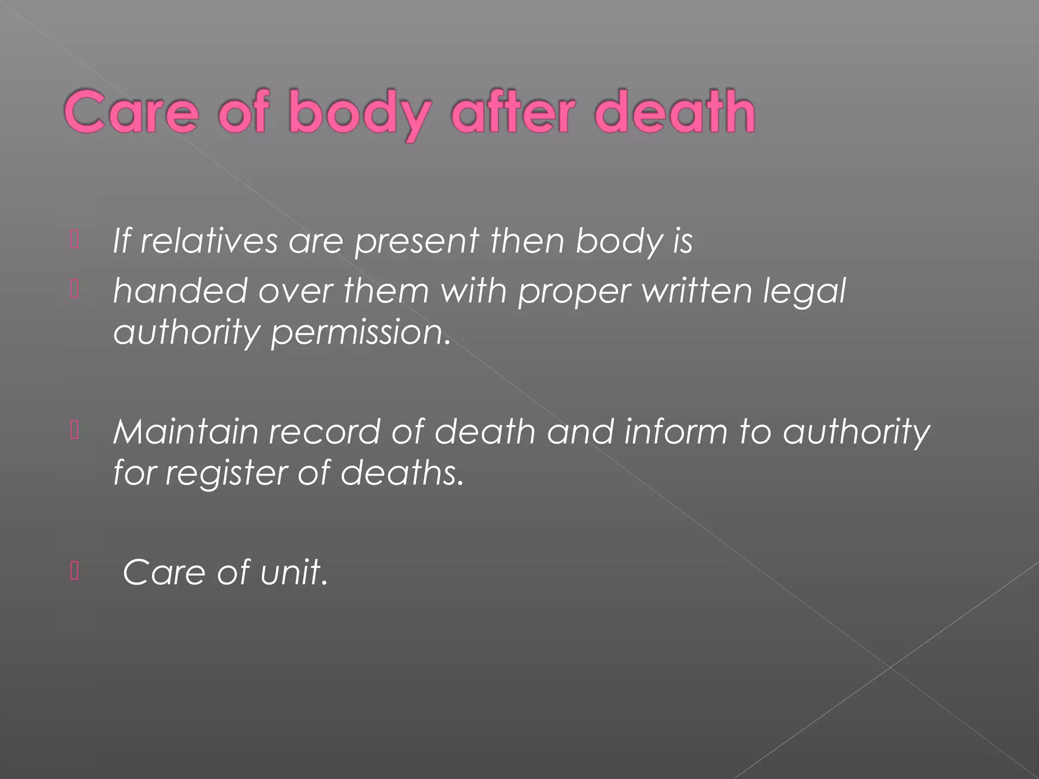 Care of dying and death | PPT