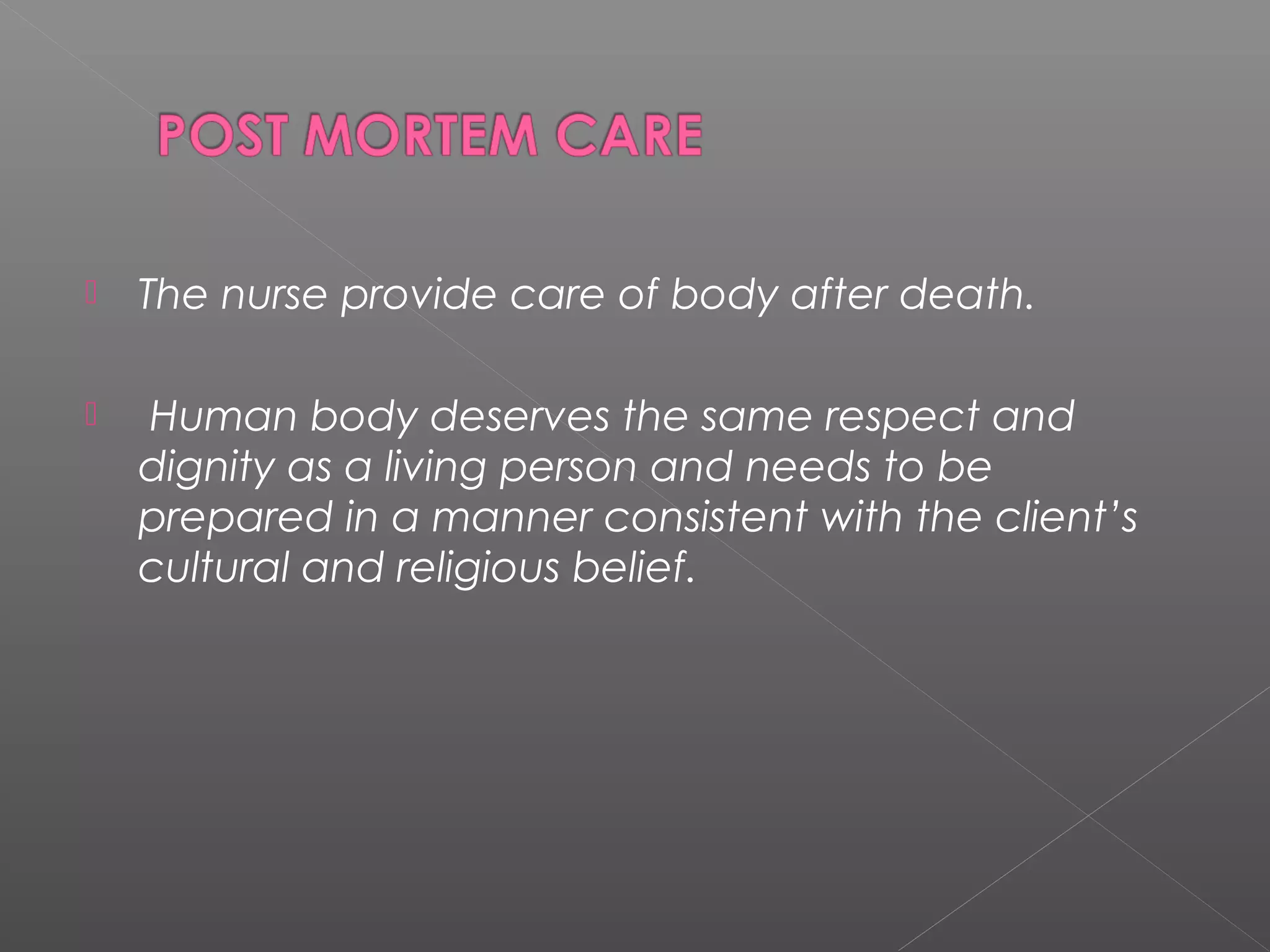 Care of dying and death | PPT