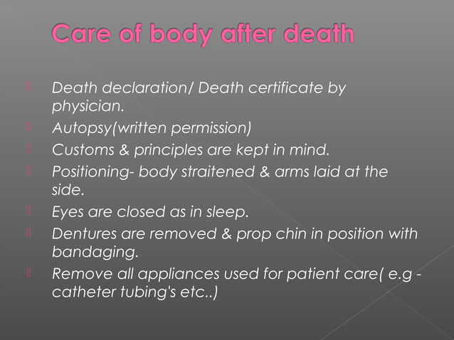 Care of dying and death | PPT