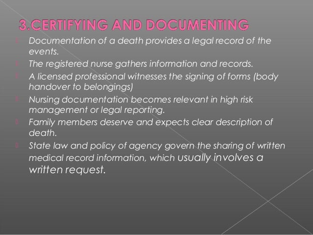 Care of dying and death