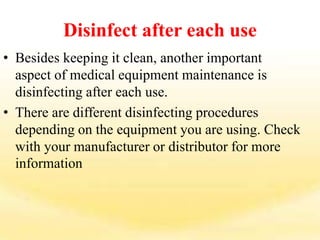 Care of equipments used in patient care | PPTX