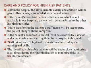 Care of high risk patients ppt | PPTX