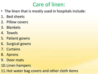 Care of linen | PPTX