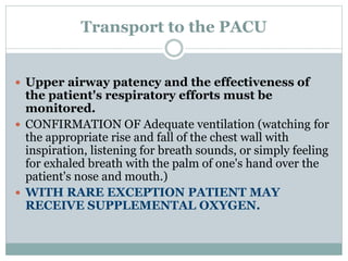 Care of patient in pacu including post operative | PPTX